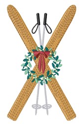 Winter Skis Embroidery Design | EmbroideryDesigns.com