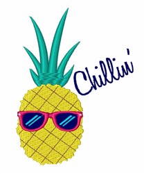 Chillin Pineapple Embroidery Design | EmbroideryDesigns.com