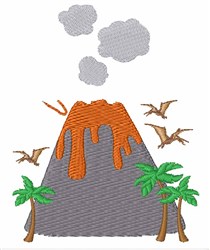 Prehistoric Volcano Embroidery Design | EmbroideryDesigns.com