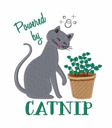 Catnip Powered Embroidery Design | EmbroideryDesigns.com