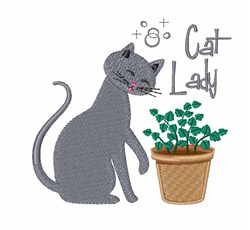 Cat Lady Embroidery Design | EmbroideryDesigns.com