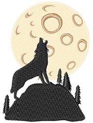 Howling Wolf Embroidery Design | EmbroideryDesigns.com