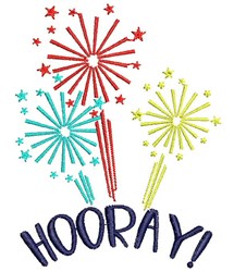 Hooray Fireworks Embroidery Design | EmbroideryDesigns.com