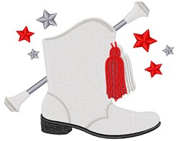 Majorette Boot Embroidery Design | EmbroideryDesigns.com
