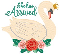 She Has Arrived Embroidery Design | EmbroideryDesigns.com