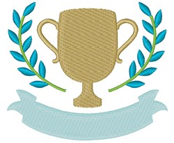 Trophy Banner Embroidery Design | EmbroideryDesigns.com