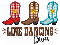 Line Dancing Diva Applique Embroidery Design | EmbroideryDesigns.com