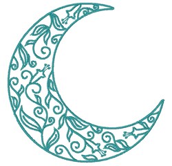 Crescent Moon Embroidery Design | EmbroideryDesigns.com