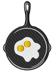 Egg Frying Pan Embroidery Design | EmbroideryDesigns.com