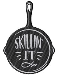 Skillin It Frying Pan Embroidery Design | EmbroideryDesigns.com