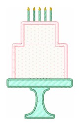 Birthday Cake Applique Embroidery Design | EmbroideryDesigns.com
