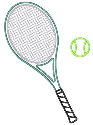 Tennis Racquet Outline Embroidery Design | EmbroideryDesigns.com