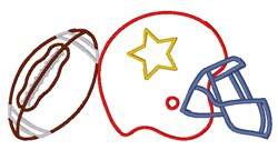 Football & Helmet Outline Embroidery Design | EmbroideryDesigns.com