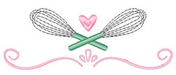 Baking Whisks Border Embroidery Design | EmbroideryDesigns.com