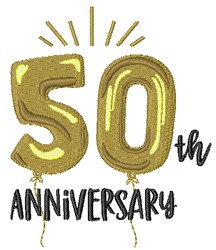 50th Anniversary Embroidery Design | EmbroideryDesigns.com
