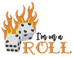 Flaming Dice Embroidery Design | EmbroideryDesigns.com