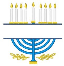 Split Frame Menorah Lampstand Hanukkah Embroidery Design ...