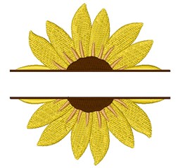 Split Sunflower Embroidery Design | EmbroideryDesigns.com