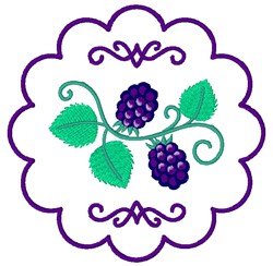 Blackberry Fruit Embroidery Design | EmbroideryDesigns.com