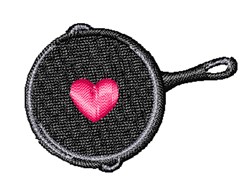 Kitchen Frying Pan Embroidery Design | EmbroideryDesigns.com