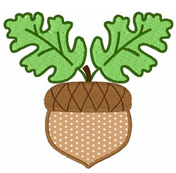Applique Acorn Embroidery Design | EmbroideryDesigns.com