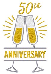 50th Anniversary Embroidery Design | EmbroideryDesigns.com