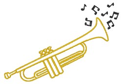Trumpet Outline Embroidery Design | EmbroideryDesigns.com