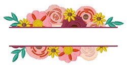 Floral Split Embroidery Design | EmbroideryDesigns.com