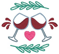 Wine Glasses Embroidery Design | EmbroideryDesigns.com