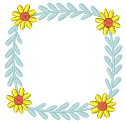 Flower Square Frame Embroidery Design | EmbroideryDesigns.com