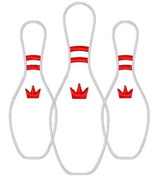 Bowling Pins Outline Embroidery Design | EmbroideryDesigns.com