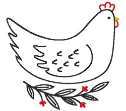 Hen Outline Embroidery Design | EmbroideryDesigns.com