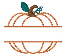 Split Pumpkin Outline Embroidery Design | EmbroideryDesigns.com