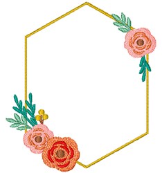 Flower Hexagon Embroidery Design | EmbroideryDesigns.com