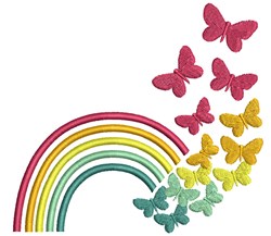 Rainbow Butterflies Embroidery Design | EmbroideryDesigns.com