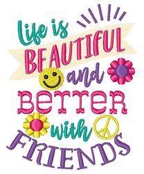 Life Is Beautiful Embroidery Design | EmbroideryDesigns.com
