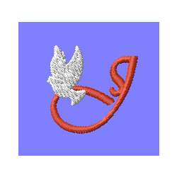 Dove Letter J Embroidery Design | EmbroideryDesigns.com