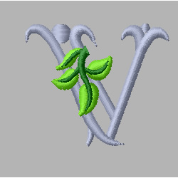 Victorian Letter V Embroidery Design | EmbroideryDesigns.com
