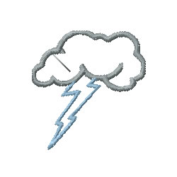 Cloud & Lightning Embroidery Design | EmbroideryDesigns.com