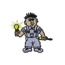 Electrician Embroidery Design | EmbroideryDesigns.com