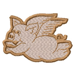 Flying Pig Embroidery Design | EmbroideryDesigns.com