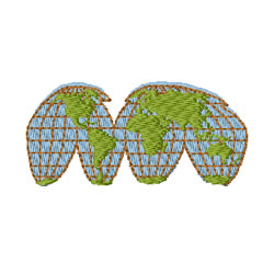 Globe Embroidery Design | EmbroideryDesigns.com