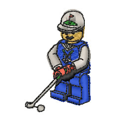Lego Golfer Embroidery Design | EmbroideryDesigns.com