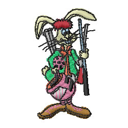 Hunting Wabbit Embroidery Design | EmbroideryDesigns.com