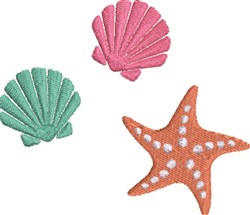 Starfish & Shells Embroidery Design | EmbroideryDesigns.com
