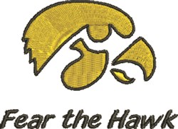 Fear The Hawk Embroidery Design | EmbroideryDesigns.com