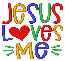 Jesus Loves Me Embroidery Design | EmbroideryDesigns.com