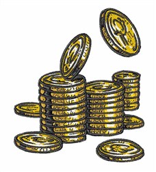 Gold Coins Embroidery Design | EmbroideryDesigns.com