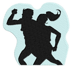 Couple Running Embroidery Design | EmbroideryDesigns.com