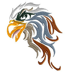 Fancy Hawk Head Embroidery Design | EmbroideryDesigns.com